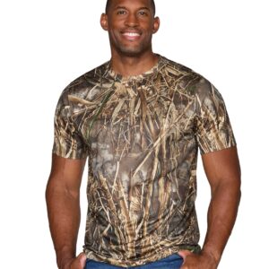 Realtree Men's Essential Camo Lightweight Performance Short Sleeve Shirt (RT MAX-7, Large)