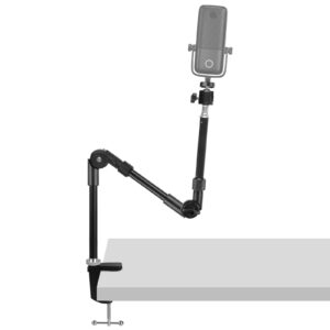 geekria for creators microphone arm compatible with elgato wave neo, wave:1, wave:3 mic boom arm mount adapter, suspension stand, mic scissor arm, desk mount holder