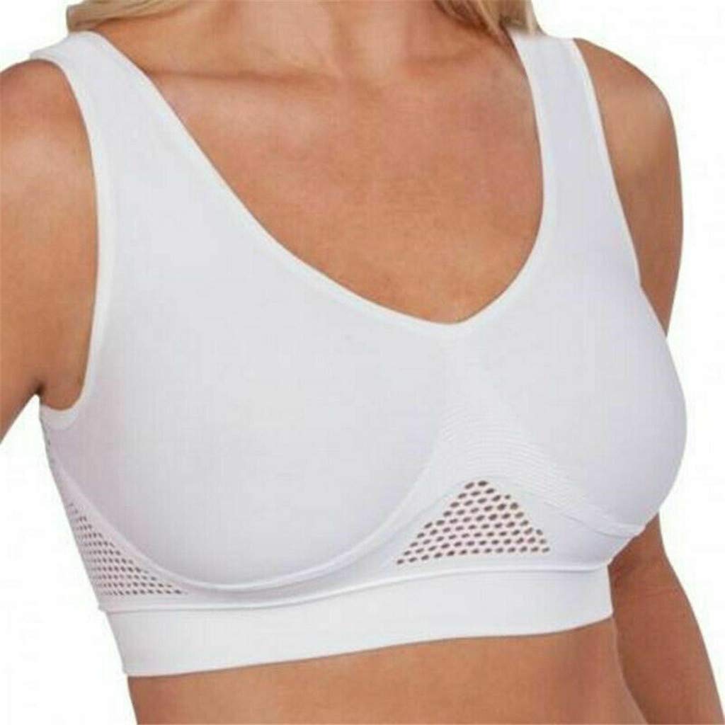 Womens Comfort Sports Bra Seamless Wide Strap Workout Yoga Bra Breathable Stretch Everyday Bra with Removable Pads S-6XL