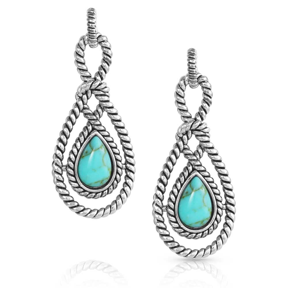 Montana Silversmiths Western Lifestyle Turquoise Post/Stud Earrings (Bowline Knot)