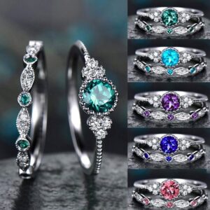 mekouiye rings for womens wedding ring bands promise rings 925 sterling silver knuckle rings valentine's day gifts (h)