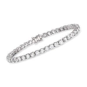 ross-simons 14.00 ct. t.w. white topaz tennis bracelet in sterling silver. 7 inches