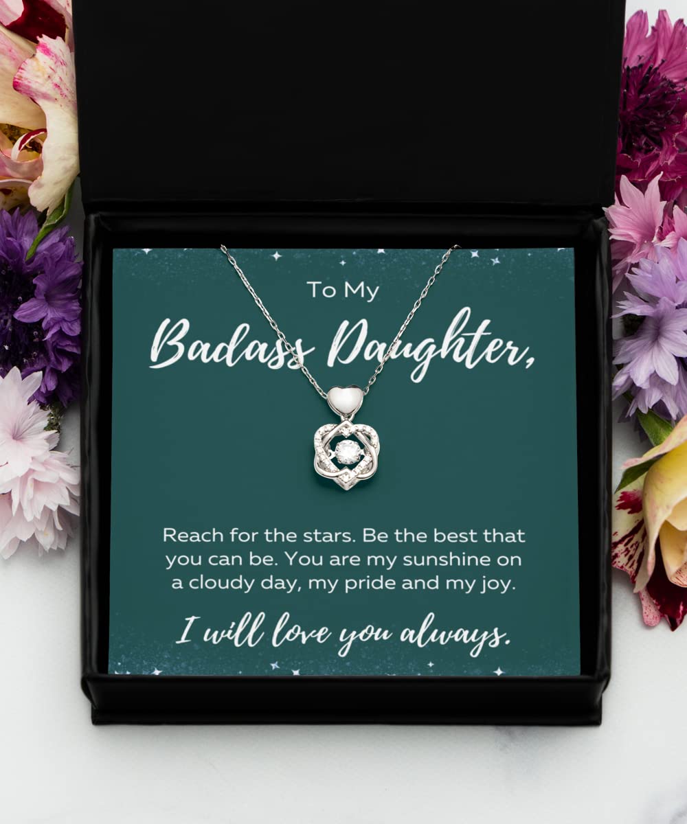 Necklace Gifts for Daughters From Mothers, Daughter Necklace, To My Badass Daughter Necklace From Dad, Daughter Birthday Jewelry, Daughter College Gift