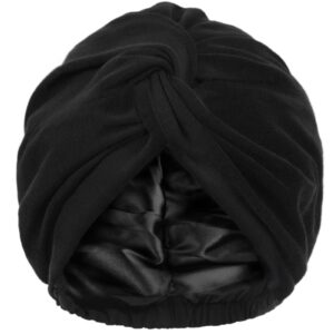 yanibest turbans for women satin bonnet silk bonnet for sleeping turban head wraps for women adjustable twisted turban headwrap black