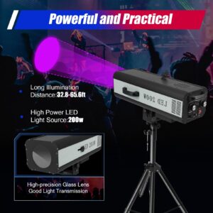 DJ Led Lighting Follow Spot 200W LED Follow Spotlight with Tripod Stand Stage Follow Spot Light Manual Control for Disco Party Clubs Stage Effect