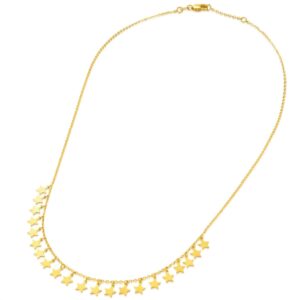 CHOW SANG SANG 999 24K Solid Gold Price-by-Weight 4.11g Gold Stars Aesthetic Statement Necklace for Women 93742N | 18.5 Inches, (47 CM)