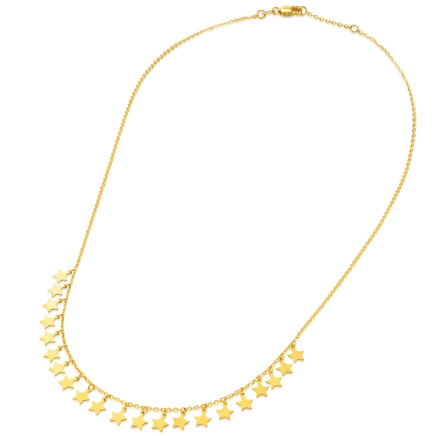 CHOW SANG SANG 999 24K Solid Gold Price-by-Weight 4.11g Gold Stars Aesthetic Statement Necklace for Women 93742N | 18.5 Inches, (47 CM)