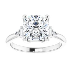 3 ct cushion cut vvs1 colorless moissanite engagement ring set,wedding/bridal ring set, sterling silver vintage antique anniversary amazing ring set gifts for woman