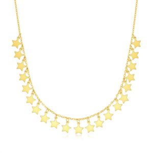 CHOW SANG SANG 999 24K Solid Gold Price-by-Weight 4.11g Gold Stars Aesthetic Statement Necklace for Women 93742N | 18.5 Inches, (47 CM)