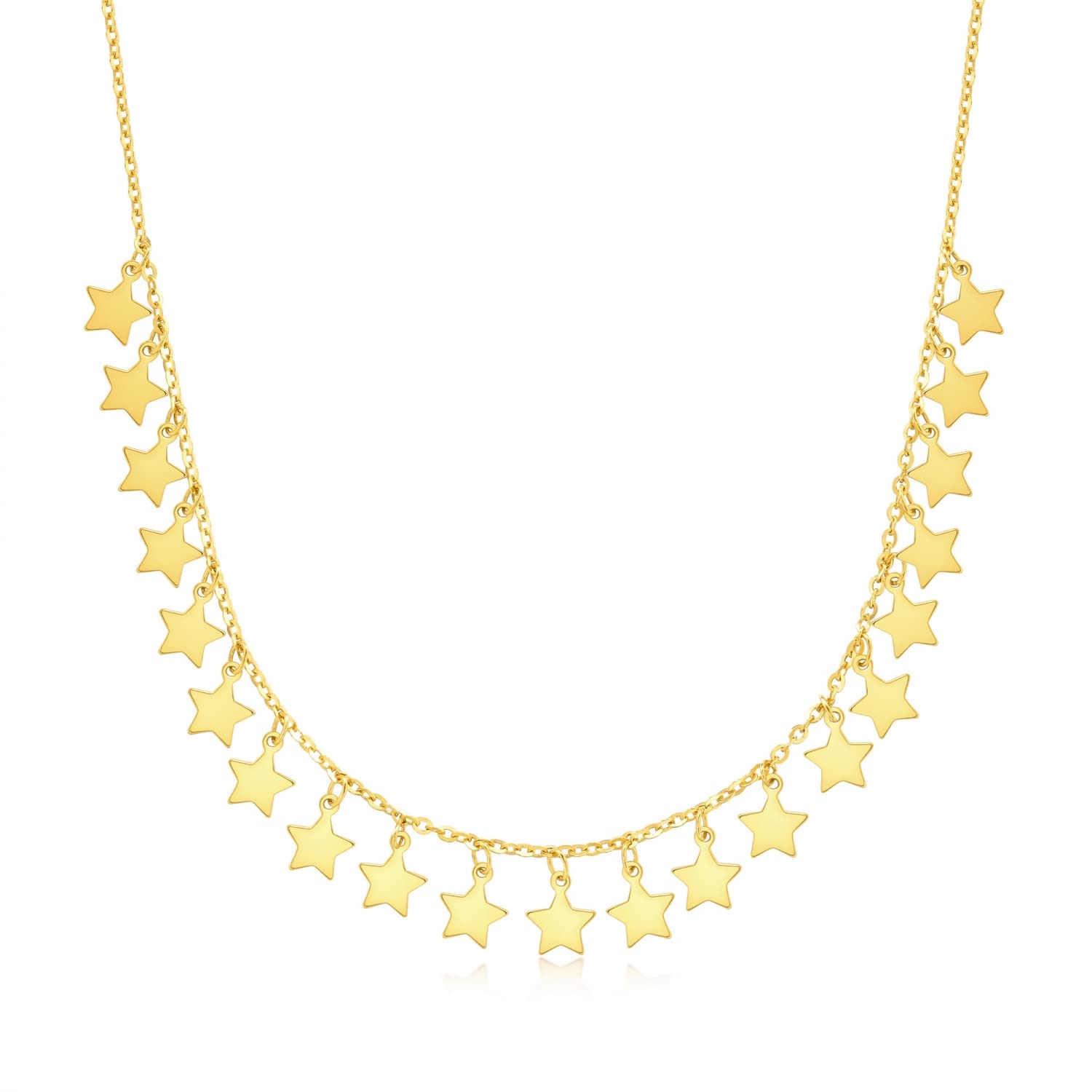 CHOW SANG SANG 999 24K Solid Gold Price-by-Weight 4.11g Gold Stars Aesthetic Statement Necklace for Women 93742N | 18.5 Inches, (47 CM)