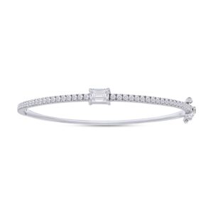 savearth diamonds 1 5/9 carat emerald & round cut lab created moissanite diamond tennis bangle bracelet for women in 14k white gold over sterling silver size : 8 (vvs1 clarity, 1.55 cttw)