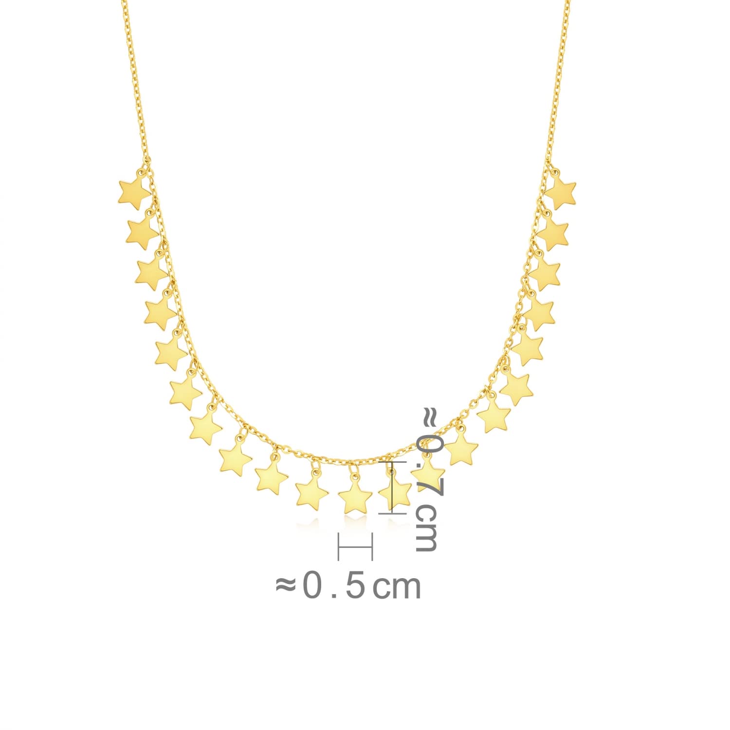 CHOW SANG SANG 999 24K Solid Gold Price-by-Weight 4.11g Gold Stars Aesthetic Statement Necklace for Women 93742N | 18.5 Inches, (47 CM)