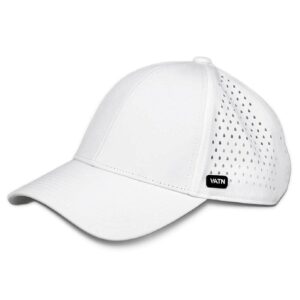 vatn hydrax, ultra performance water-resistant upf 50 baseball hat | golf | boat | beach | lake | workout | everyday | men and women (white)