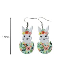 Acrylic Easter Basket Eggs Bunny Rabbit Earrings Drop Dangle Gifts Jewelry for Women Funny Party Decoration -Style C