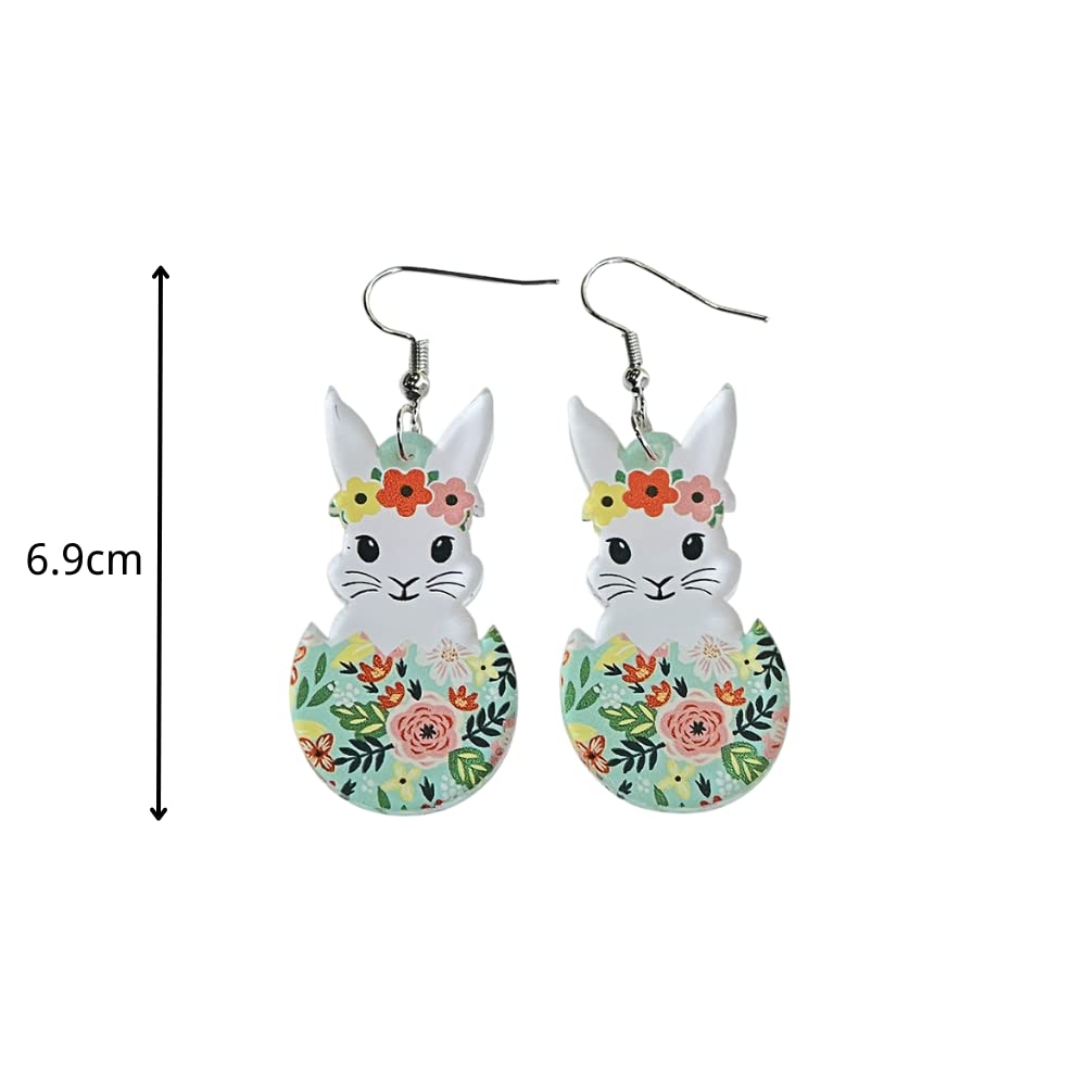 Acrylic Easter Basket Eggs Bunny Rabbit Earrings Drop Dangle Gifts Jewelry for Women Funny Party Decoration -Style C