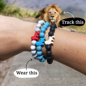 Fahlo Lion Tracking Bracelet, Elastic, supports EWASO Lions, one size fits most for Men and Women (Sky Stone)