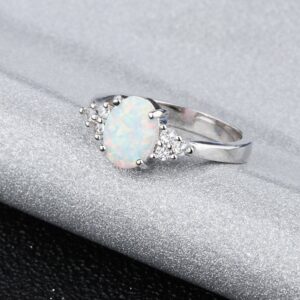 mosaicc rings for women stone opal round opal hand white ring women's exquisite ring valentines day gifts for him her engagement party birthday proposal present