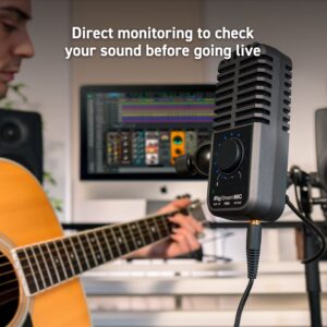 IK Multimedia iRig Stream Mic Pro Microphone with Integrated Audio Interface for iPhone, iPad, Android, USB Computer, Perfect for Podcast, Singing, Recording and Gaming