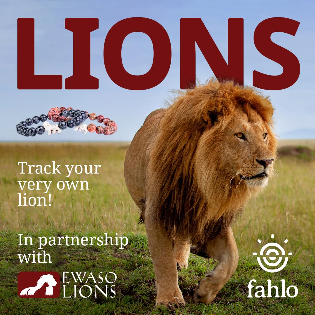 Fahlo Lion Tracking Bracelet, Elastic, supports EWASO Lions, one size fits most for Men and Women (Sky Stone)