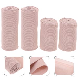 Healeved 4pcs Bges Pressure Medicals Cohesive Tape Wrap Latex- Free Hook and Foot Wrap Leg Wraps First Aid Supplies