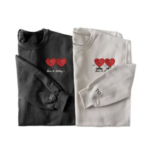 godmerch custom embroidered matching couple hoodies, matching sweaters for couples, matching outfits for couples, his and hers hoodies, embroidered hoodie, valentines gifts