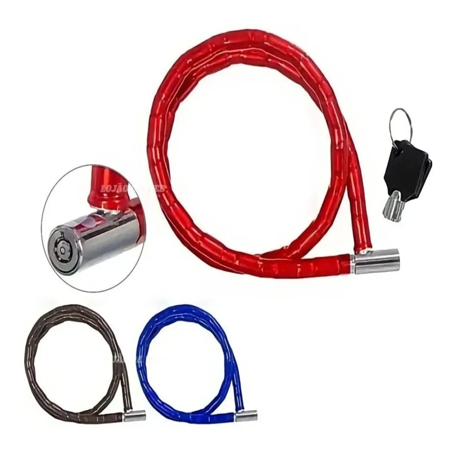 Bike Lock,3.9 ft Long, Comes in 3 Colors, Includes 2 Keys,Cable,Locks