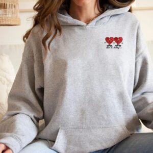 GODMERCH Custom Embroidered Matching Couple Hoodies, Matching Sweaters for Couples, Matching Outfits for Couples, His and Hers Hoodies, Embroidered Hoodie, Valentines Gifts