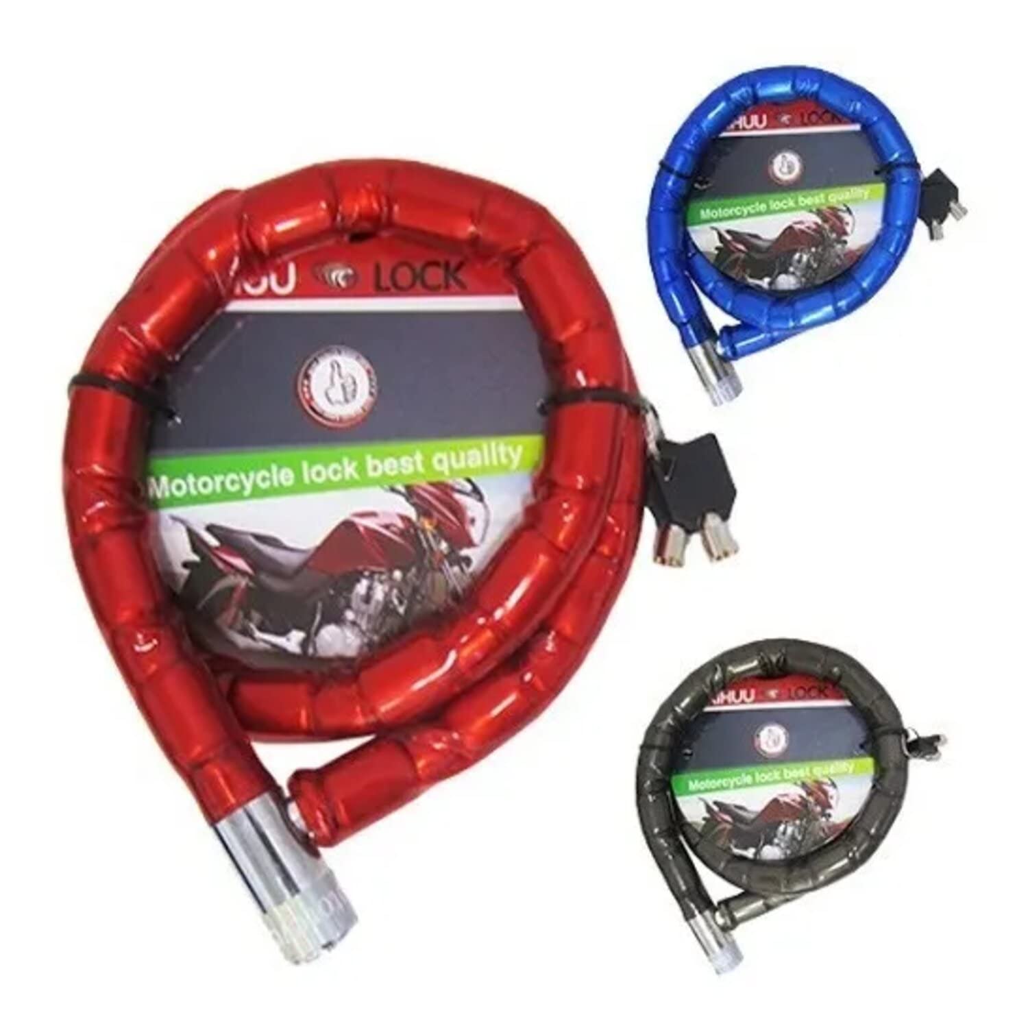 Bike Lock,3.9 ft Long, Comes in 3 Colors, Includes 2 Keys,Cable,Locks