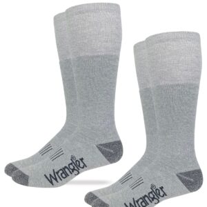 Wrangler Mens Wellington Cotton Tall Boot Socks 2 Pair Pack (as1, alpha, x_l, regular, regular, Grey)