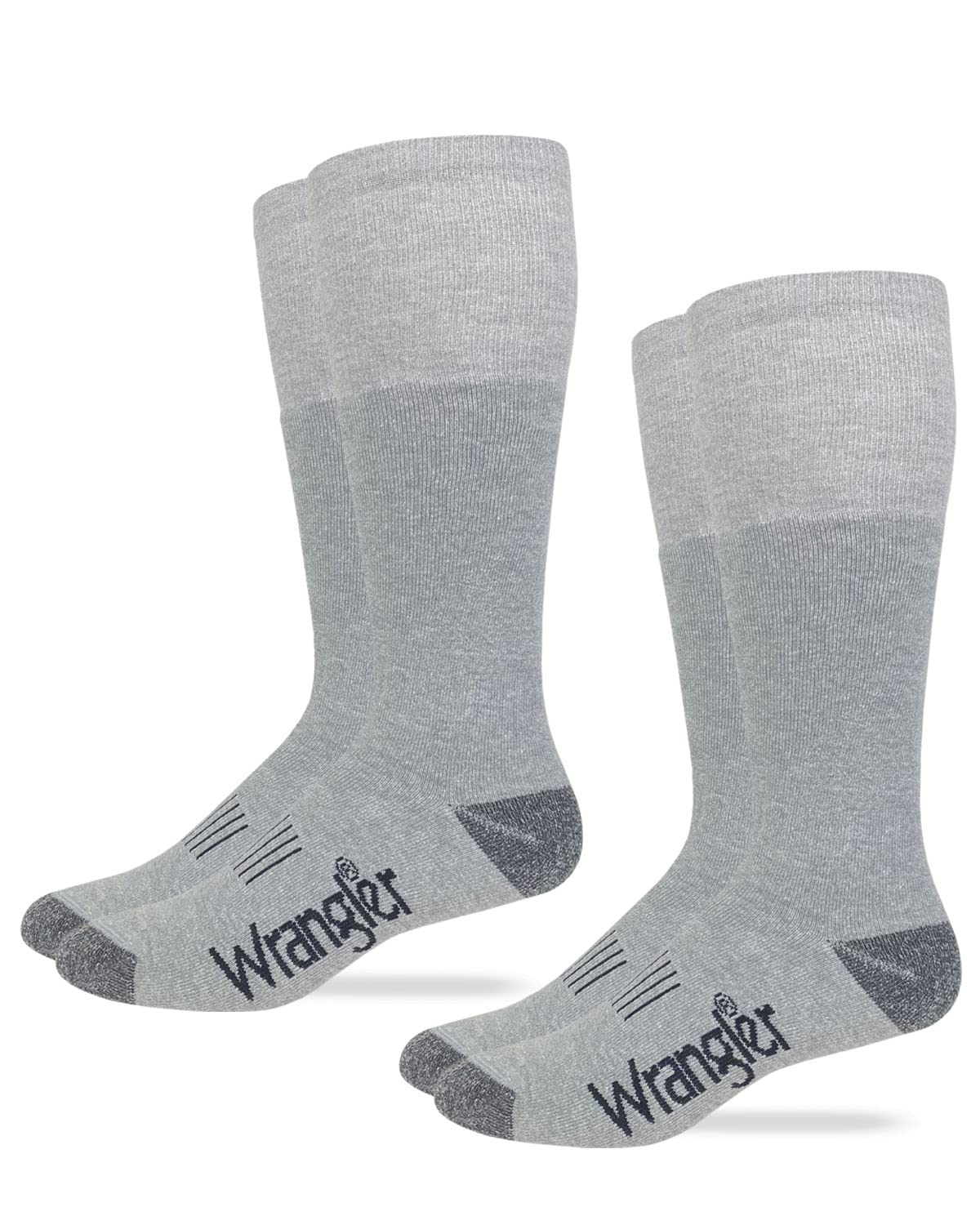 Wrangler Mens Wellington Cotton Tall Boot Socks 2 Pair Pack (as1, alpha, x_l, regular, regular, Grey)