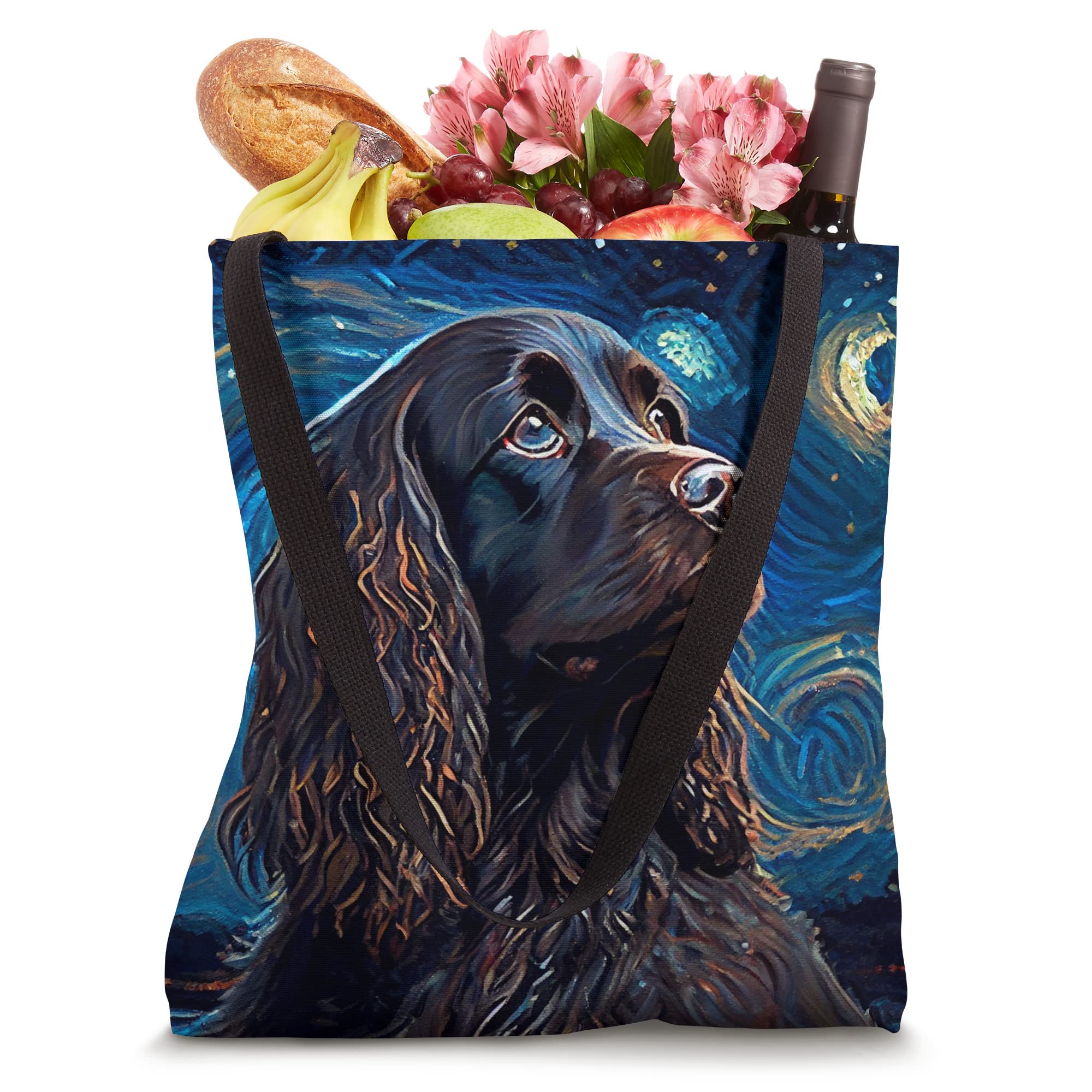 Boykin Spaniel in Starry Night Painting Dog Mom Dad Tote Bag