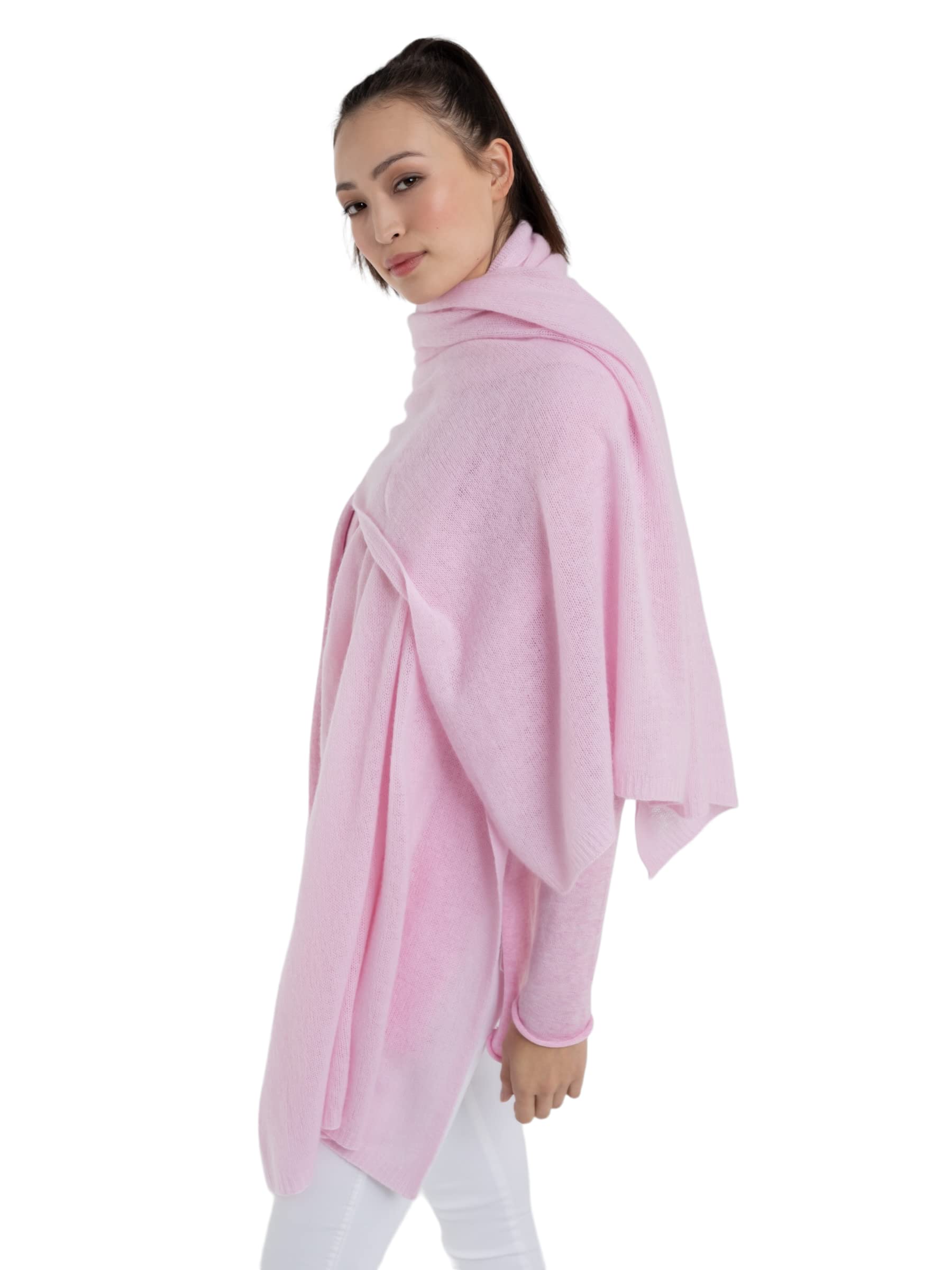 Alashan Cashmere 100% Cashmere Light Weight Travel Wrap (Beach Pink)