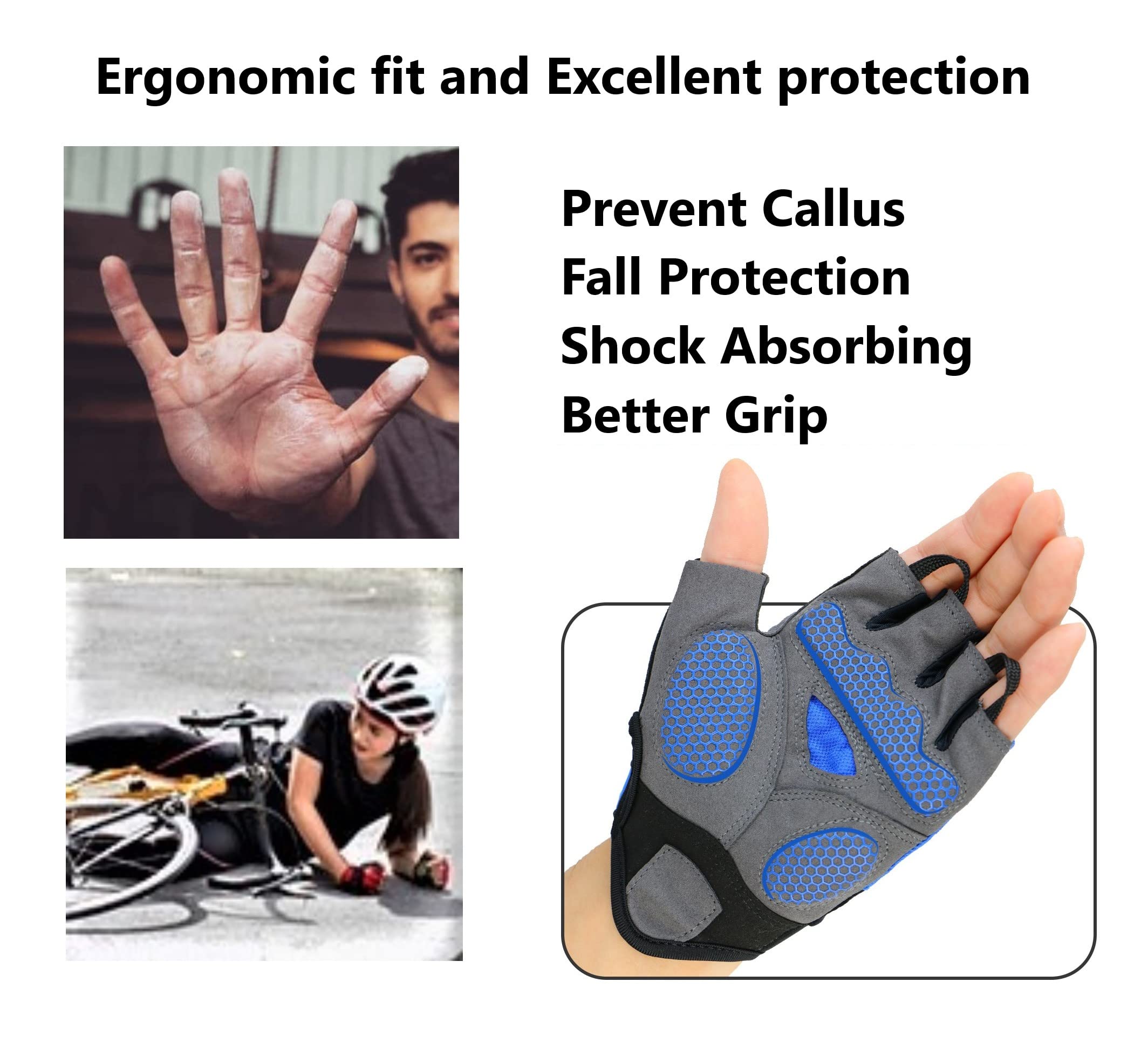 LuxoBike Cycling Gloves Mens Road Bike Gloves for Men-[5MM Gel Pad] Specialized Biking Gloves-[Ultra Breathable] Half Finger Road Bike Bicycle Gloves-[Silicone Antislip] for Cycling