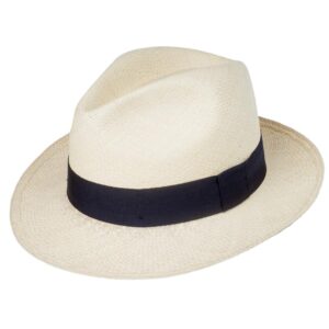 bigalli puerto cayo original panama hat for women men summer & beach hat, center dent shape with grosgrain ribbon, toquilla straw grade 3 | uv protection spf 30 | sun fedora hats | natural x large