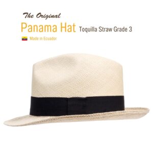 Bigalli Puerto Cayo Original Panama Hat for Women Men Summer & Beach Hat, Center Dent Shape with Grosgrain Ribbon, Toquilla Straw Grade 3 | UV Protection SPF 30 | Sun Fedora Hats | Natural X Large