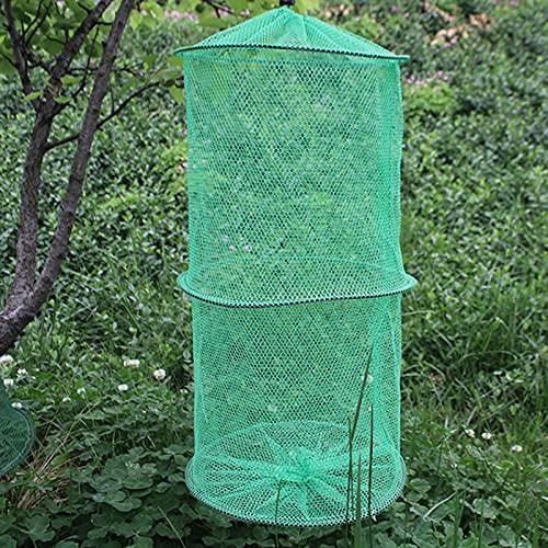 TPALPKT Folding Round Nylon Mesh Metal Frame Crab Fishing Net Bait Trap Cast Tackle Minnow Crawdad Shrimp Fishing Landing Accessory