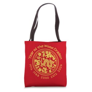 chinese new year of wood dragon 2024 tote bag