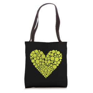 i heart pickleball tote bag