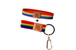 lesbian bracelets - rainbow bracelets and keyring with bright colours ideal for couples - lgbtq accessories in stretch fabric - lgbt jewelry for women and men