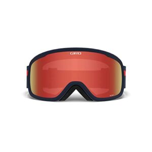 Giro Roam Ski Goggles - Snowboard Goggles for Men, Women & Youth - Red Midnight Podium Strap with Amber Scarlet/Yellow Lenses