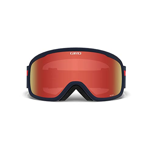 Giro Roam Ski Goggles - Snowboard Goggles for Men, Women & Youth - Red Midnight Podium Strap with Amber Scarlet/Yellow Lenses