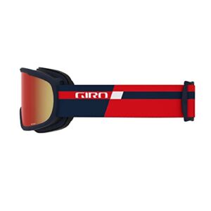 Giro Roam Ski Goggles - Snowboard Goggles for Men, Women & Youth - Red Midnight Podium Strap with Amber Scarlet/Yellow Lenses