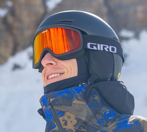 Giro Roam Ski Goggles - Snowboard Goggles for Men, Women & Youth - Red Midnight Podium Strap with Amber Scarlet/Yellow Lenses