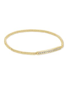 kendra scott addison stretch bracelet in 14k gold-plated brass, fashion jewelry for women