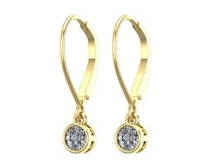 houston diamond district 1 carat 14k yellow gold bezel set lever back dangle diamond earrings value collection