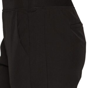 RBX Women's Quick Drying Woven Ankle Pant with Pockets Ribbed Side Jet Black L