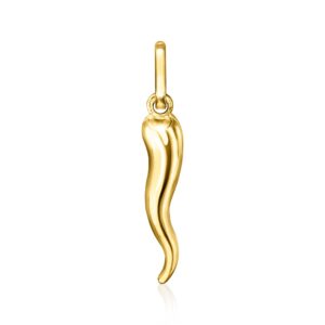 ross-simons 14kt yellow gold petite italian horn pendant