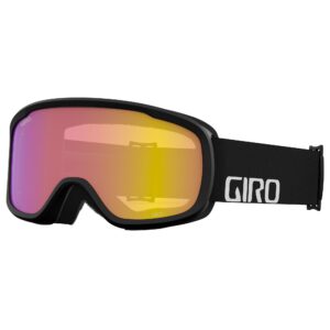 giro cruz asian fit ski goggles - snowboard goggles for men, women & youth - anti-fog - otg - black wordmark strap with yellow boost lens