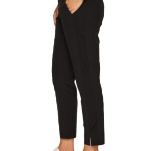 RBX Women's Quick Drying Woven Ankle Pant with Pockets Ribbed Side Jet Black L