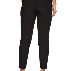 RBX Women's Quick Drying Woven Ankle Pant with Pockets Ribbed Side Jet Black L